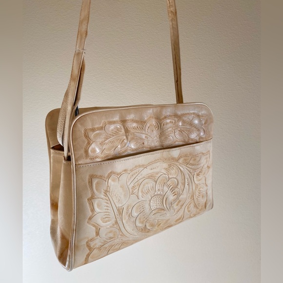 Bags | Vintage Tooled Bone Leather Purse | Poshmark
